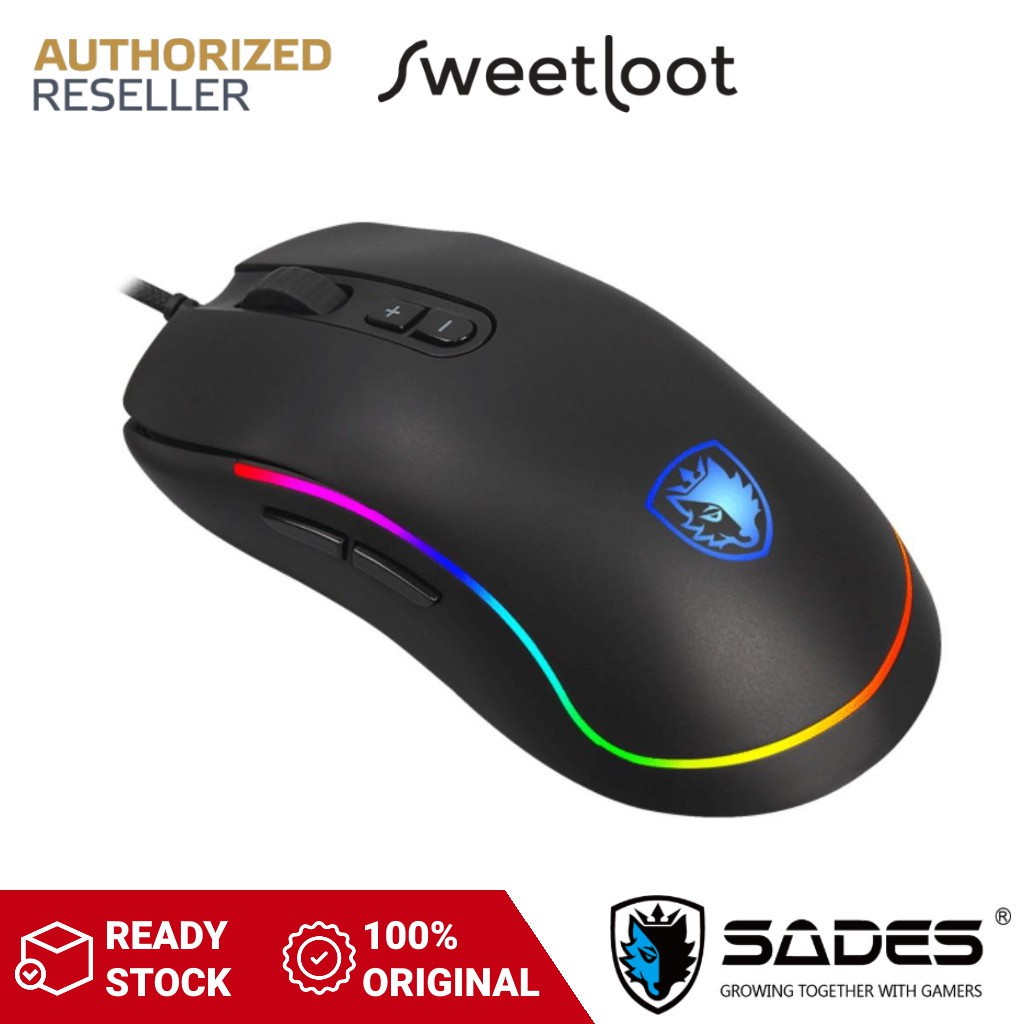 Sades Revolver Ambidextrous RGB Gaming Mouse | Shopee Malaysia