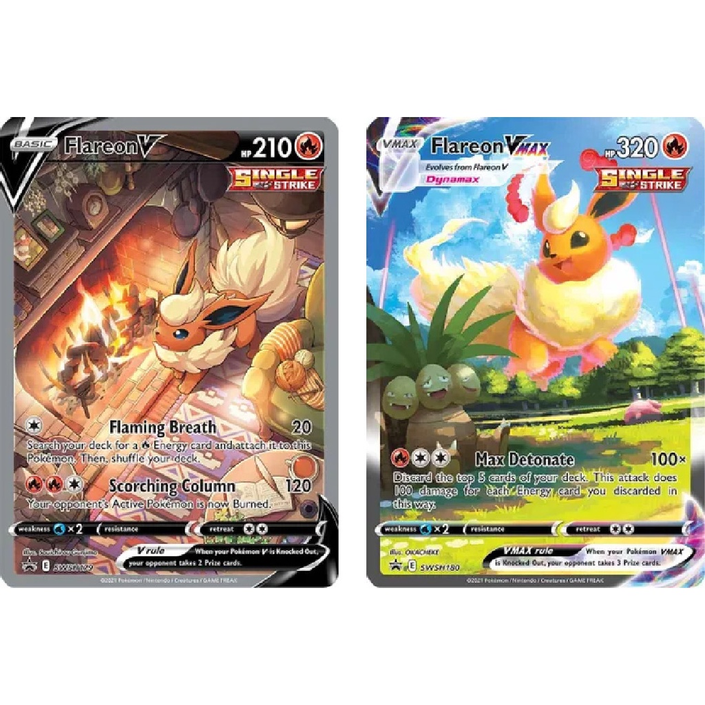 Flareon V & Flareon VMAX Alternate Art / Promo / SWSH179 & SWSH180 ...