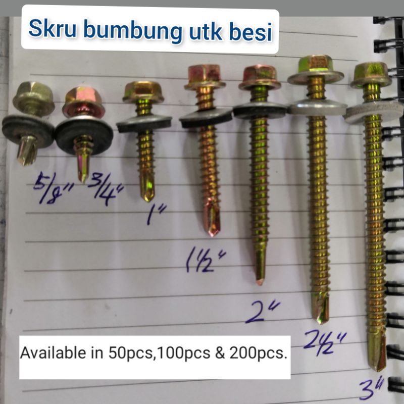 Skru Besi Skru Atap Bumbung Skru Zink kilang C channel | Shopee Malaysia
