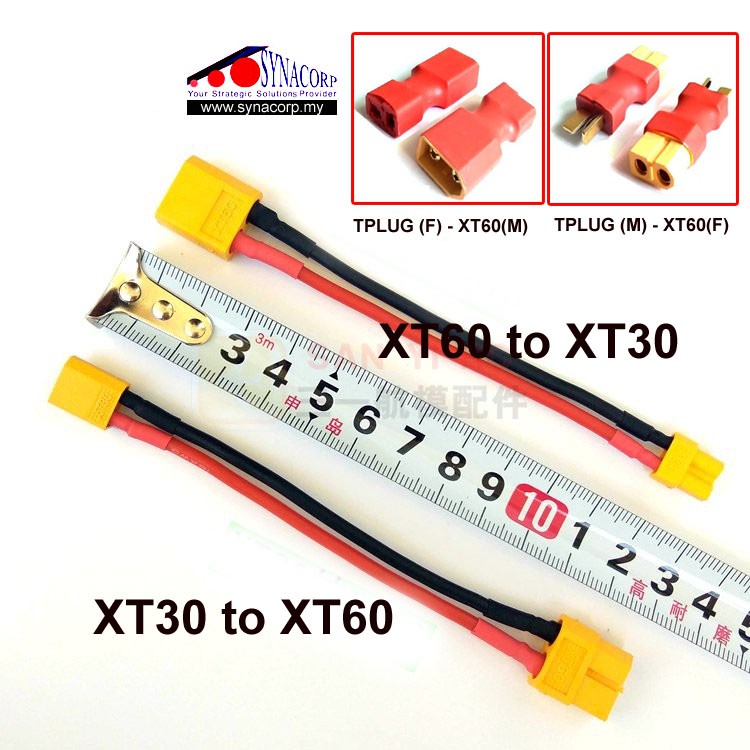 Tplug to XT30 XT60 XT90 Lipo Adapter / Converter | Shopee Malaysia