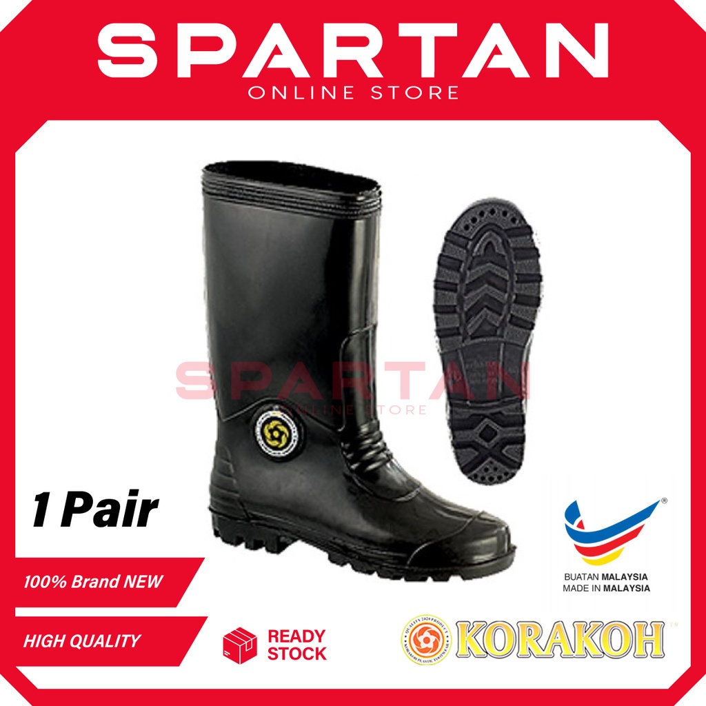 KORAKOH M6000 Heavy Duty Black Safety Rubber Boot/Kasut Air Getah/Kasut ...