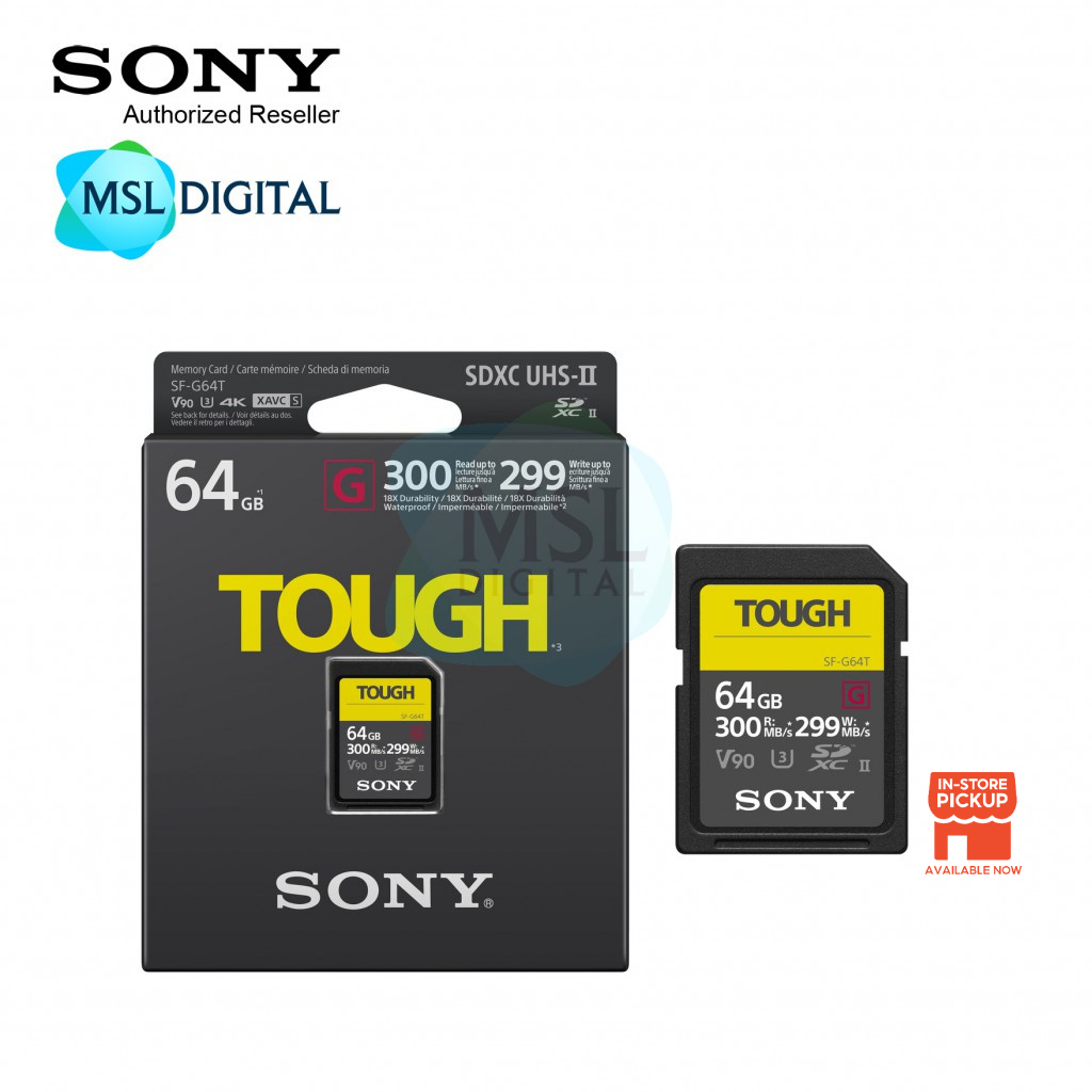 Sony SD Card SF-G64T SFG64T U3 UHS-II SDXC Memory Card V90 4K XAVCS ...