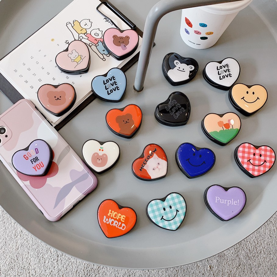 Love heart Foldable Phone Stand Holders Smartphones and Tablets Mobile ...