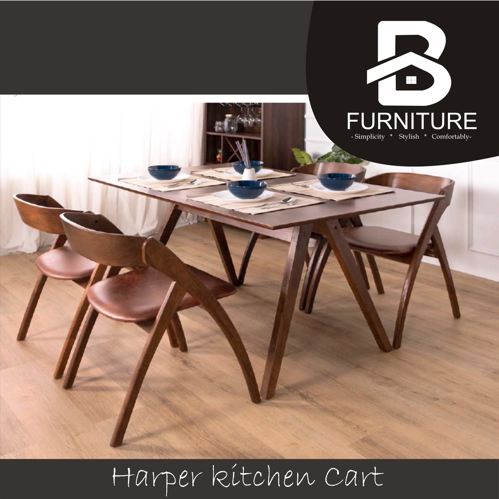 Solid wood Dining Table / Dining table/ Chairs/ Moda | Shopee Malaysia