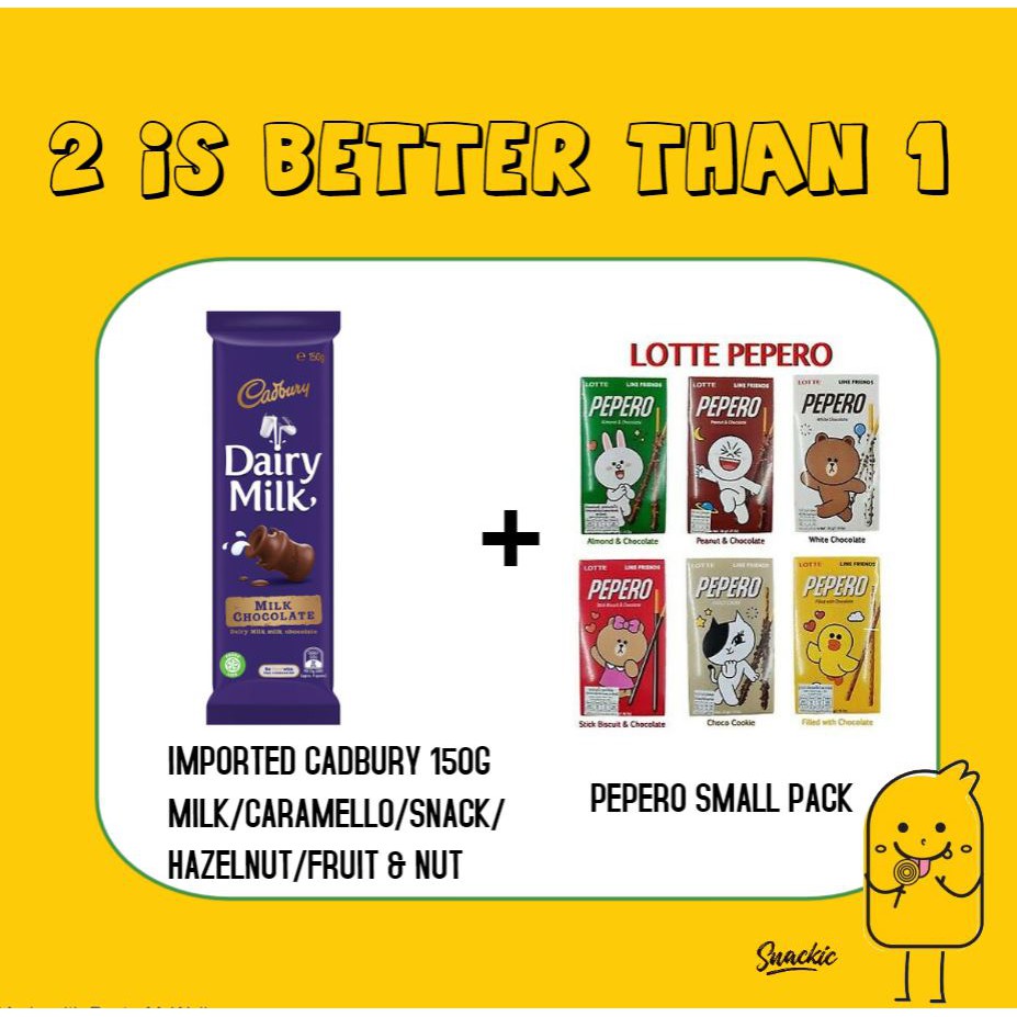 [Bundle Pack] Imported Cadbury 150g + Pepero Small Pack | Shopee Malaysia