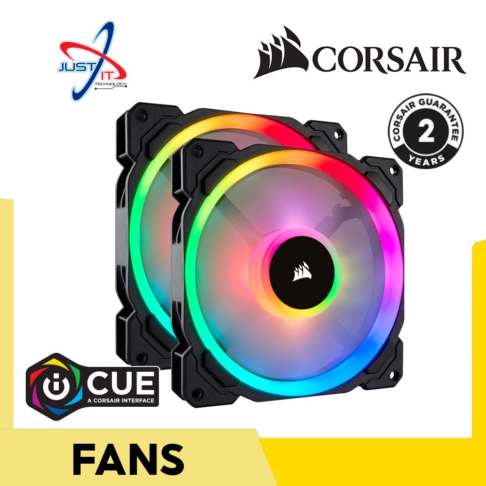 Corsair LL140 140mm RGB Dual Light Loop RGB LED PWM Fan - 2 Fan Pack ...