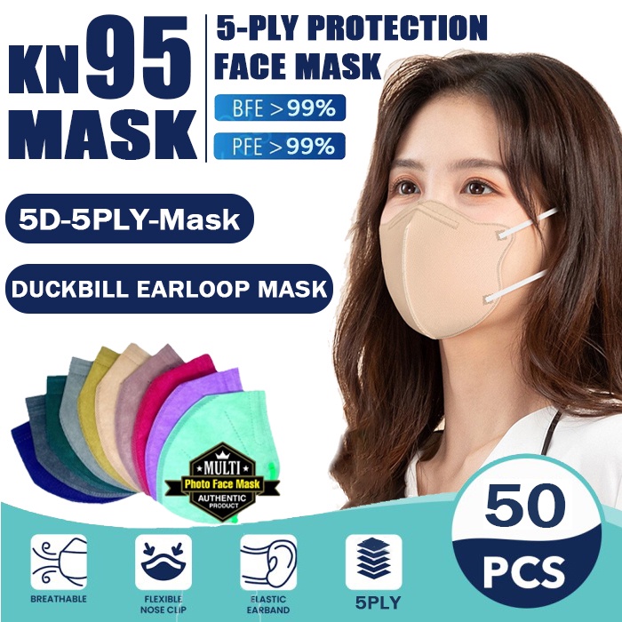 (KN95 5D Korean)5PLY Duckbill mask 50PCS kf94 kf95 n95 beautiful Strong ...