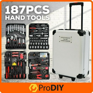 187pcs Craft Hand Tools In Aluminium Trolley Case Tool Box Set Car ...