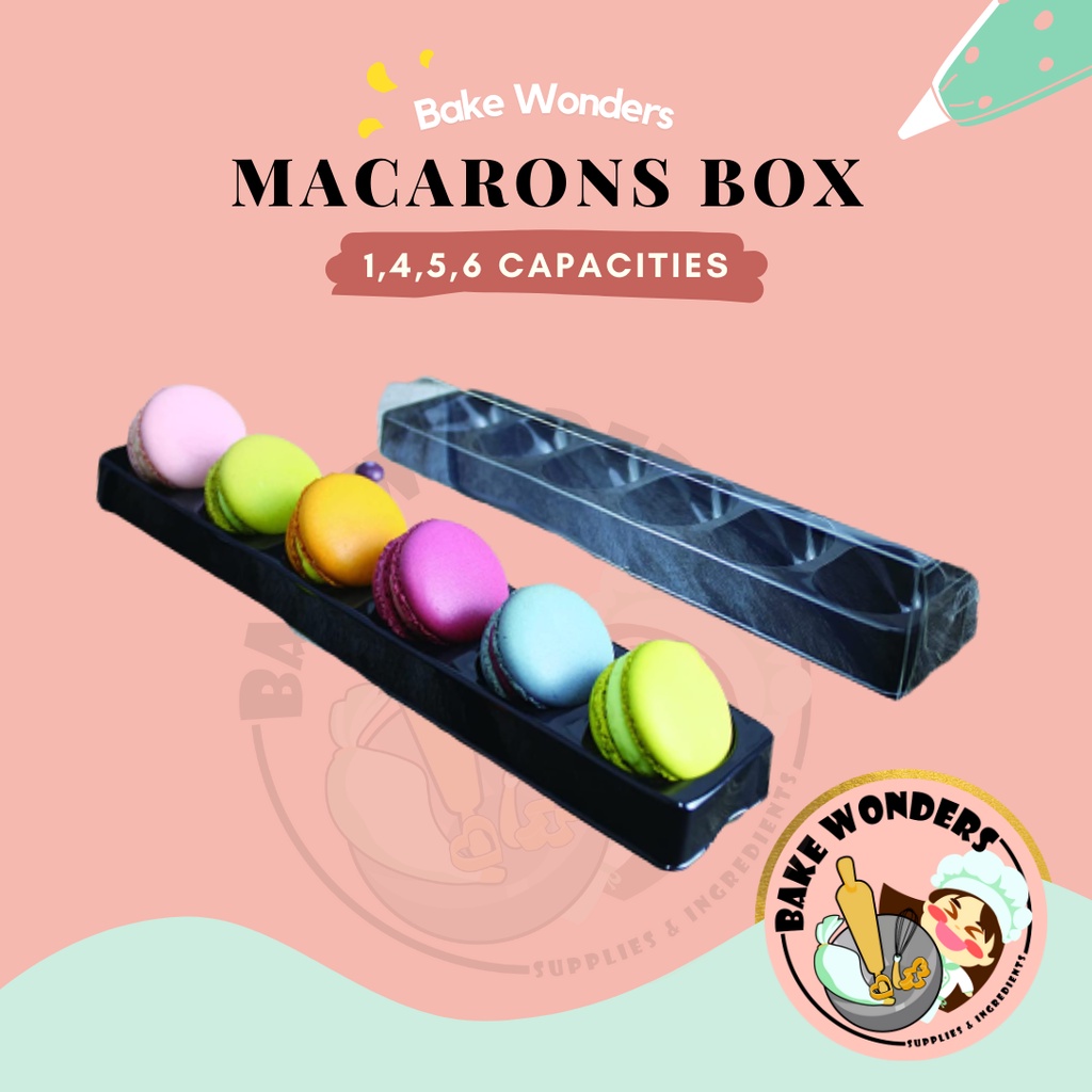 Macaron Box/ Macaroon/ Black Macaroon box/ Transparent Macaroon box (1 ...