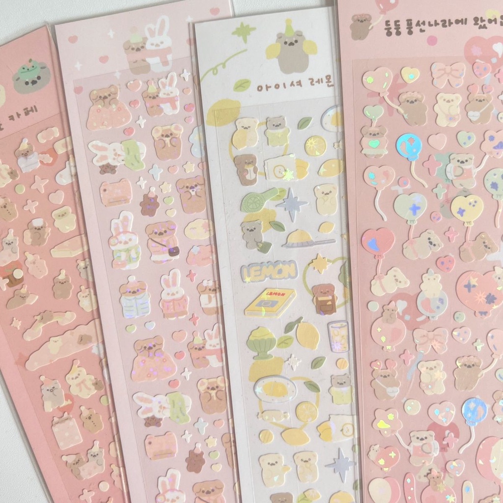 GaLiCiCi Stickers Oversized Bear Stickers Three/laser Sparkling Cute ...