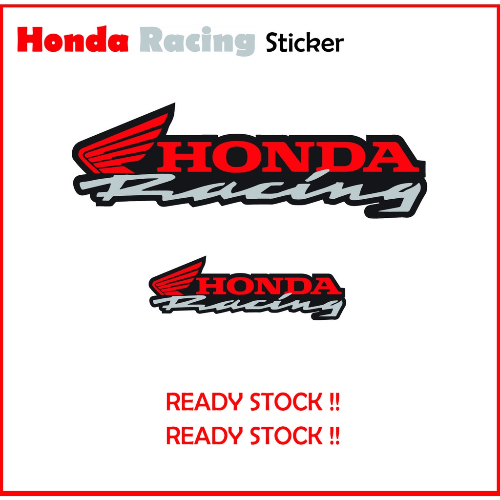 Honda Racing Sticker Honda Racing Red Wing Strip Sticker | Shopee Malaysia