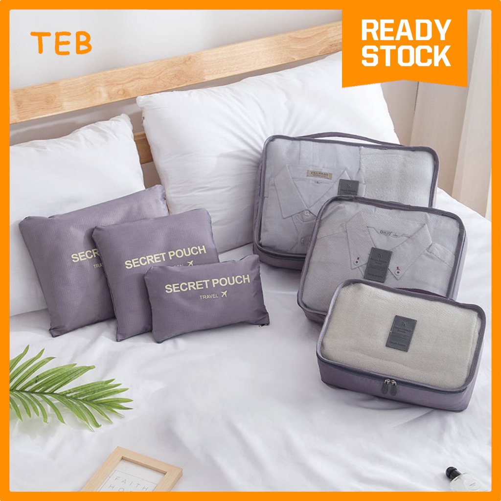 6in1 Travel Storage Organizer Set Pouch Easy Packing Travel Bag Luggage ...