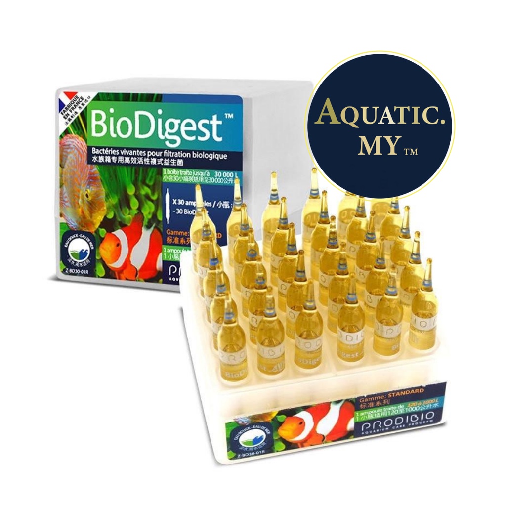 BioDigest Living Bacteria For Aquarium Biological Filtration (30 vials ...