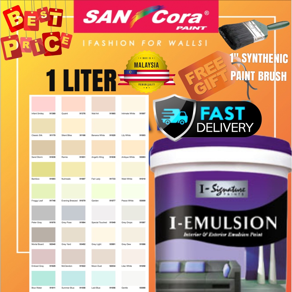 SANCORA 1 LITER I-EMULSION INSPIRATION INTERIOR & EXTERIOR WALL PAINT ...
