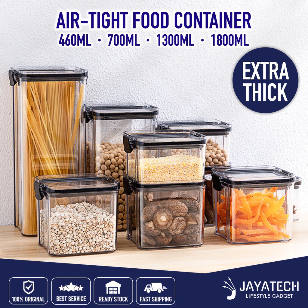 AIR TIGHT FOOD CONTAINER FOOD STORAGE SNACK BOX SEALED CONTAINER SEASONING BOTTLE JAR BEKAS ...