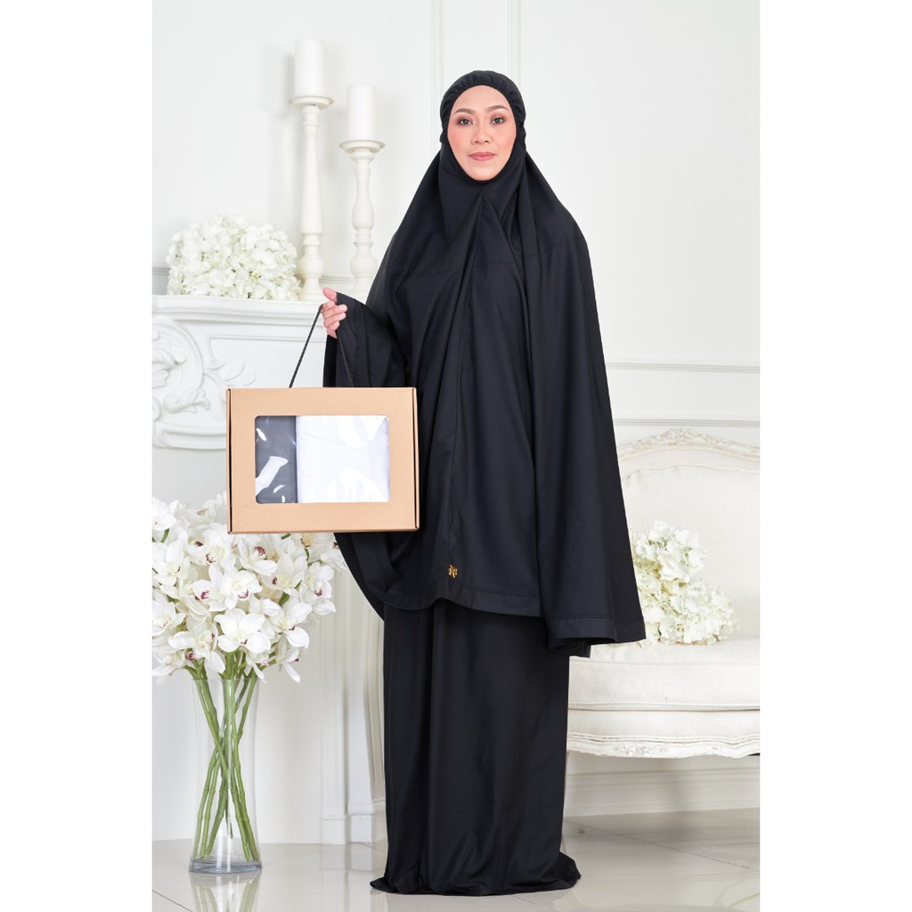 Telekung Cotton Premium Basic 2 Set FREE BOX | Shopee Malaysia