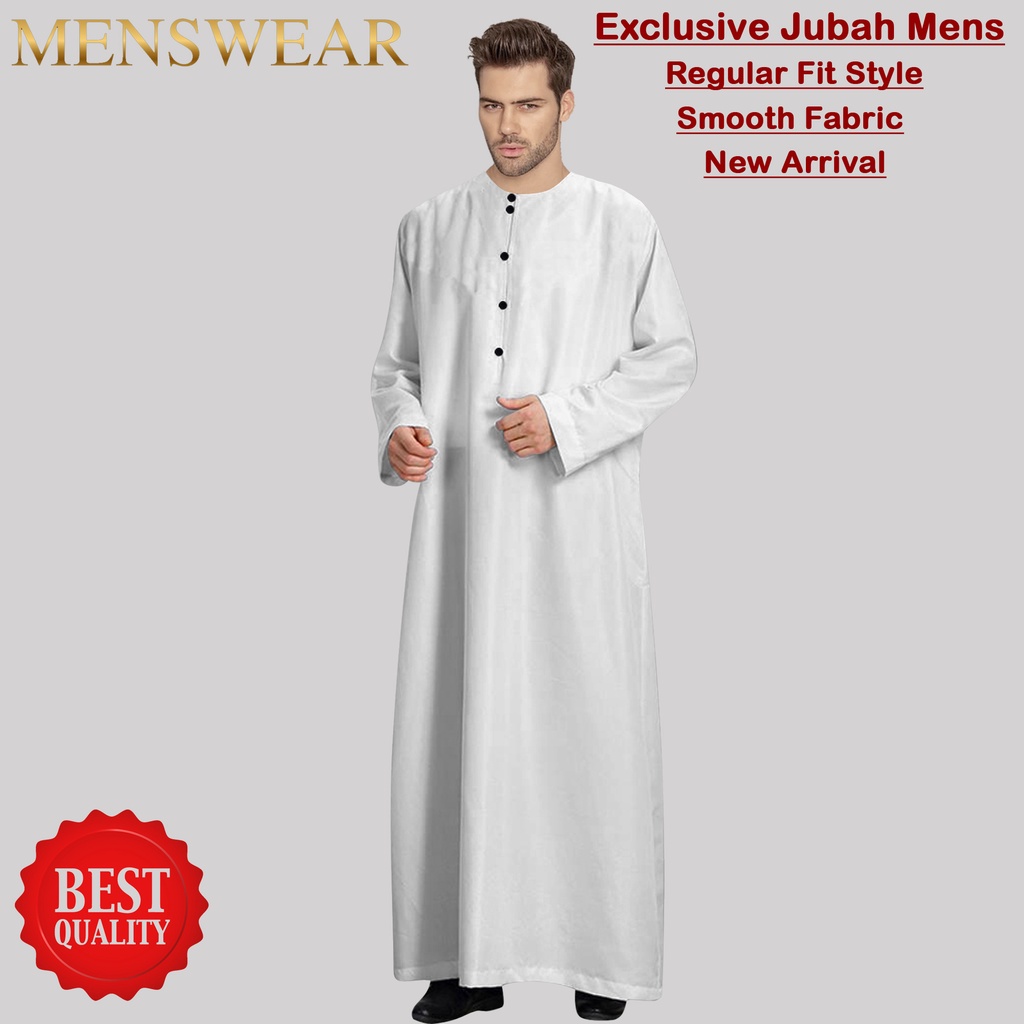 READY STOCK Jubah Lelaki Round Neck Jubah Muslim Man Haji Jubah Long ...