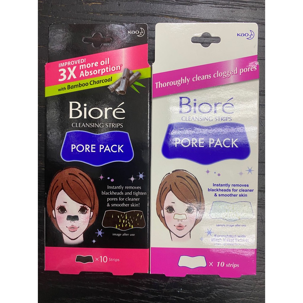 BIORE CLEANSING STRIPS PORE PACK 10STRIPS/PACK( BAMBOO CHARCOAL OR ...