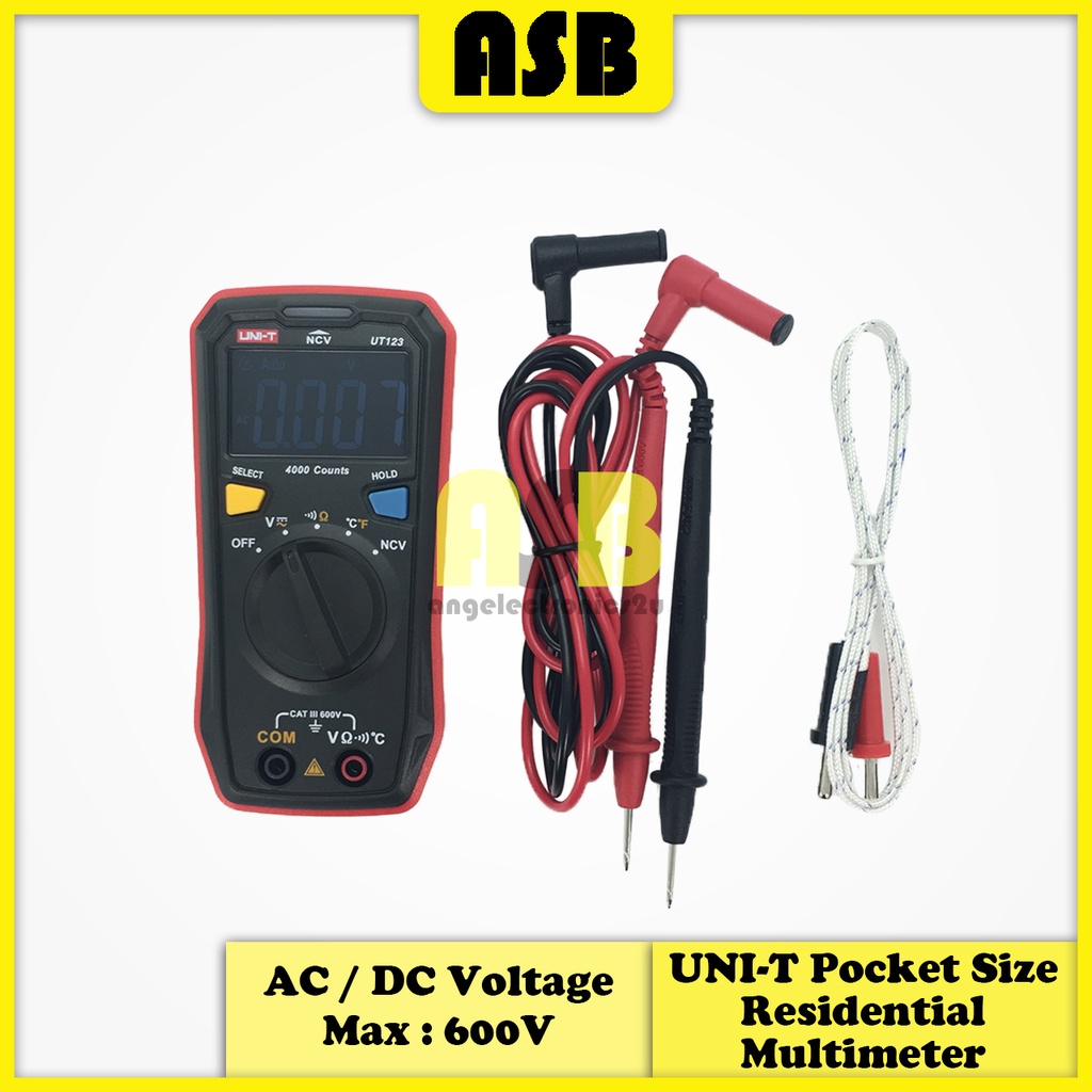 (1pc) Uni-T UT 123 Pocket Sized Residential Multimeter ( 362002194 ...