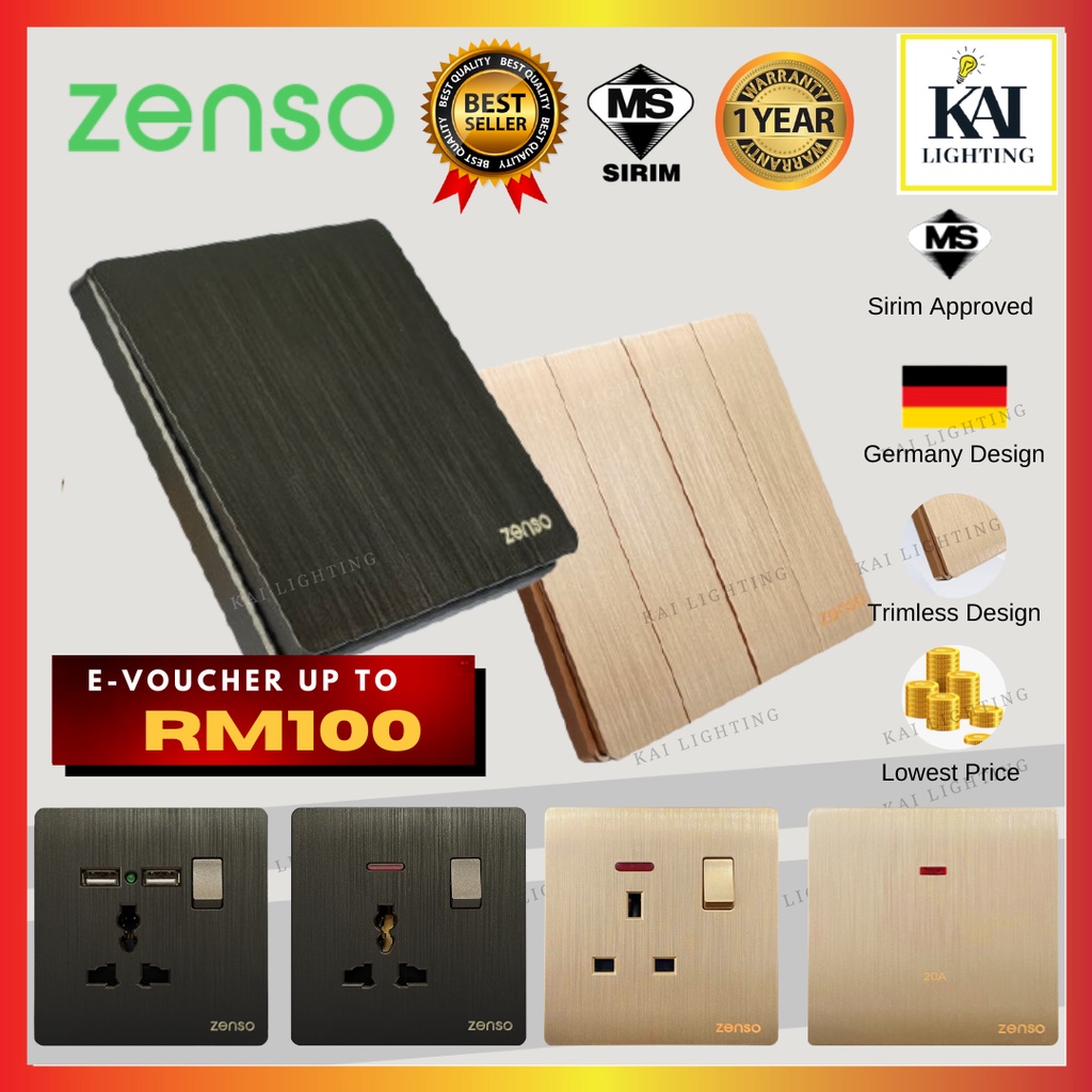 [CHEAPEST] Zenso Grande Socket and Wall Switch Slim Modern Switches ...