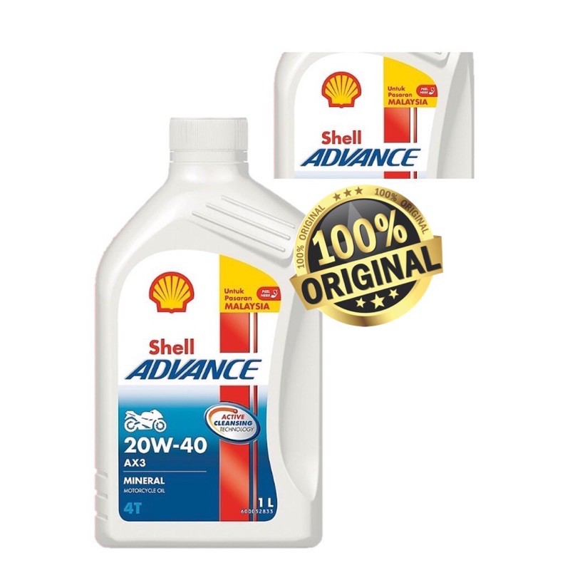 Shell Advance AX3 4T 20W-40 1L 100% Original Product | Shopee Malaysia