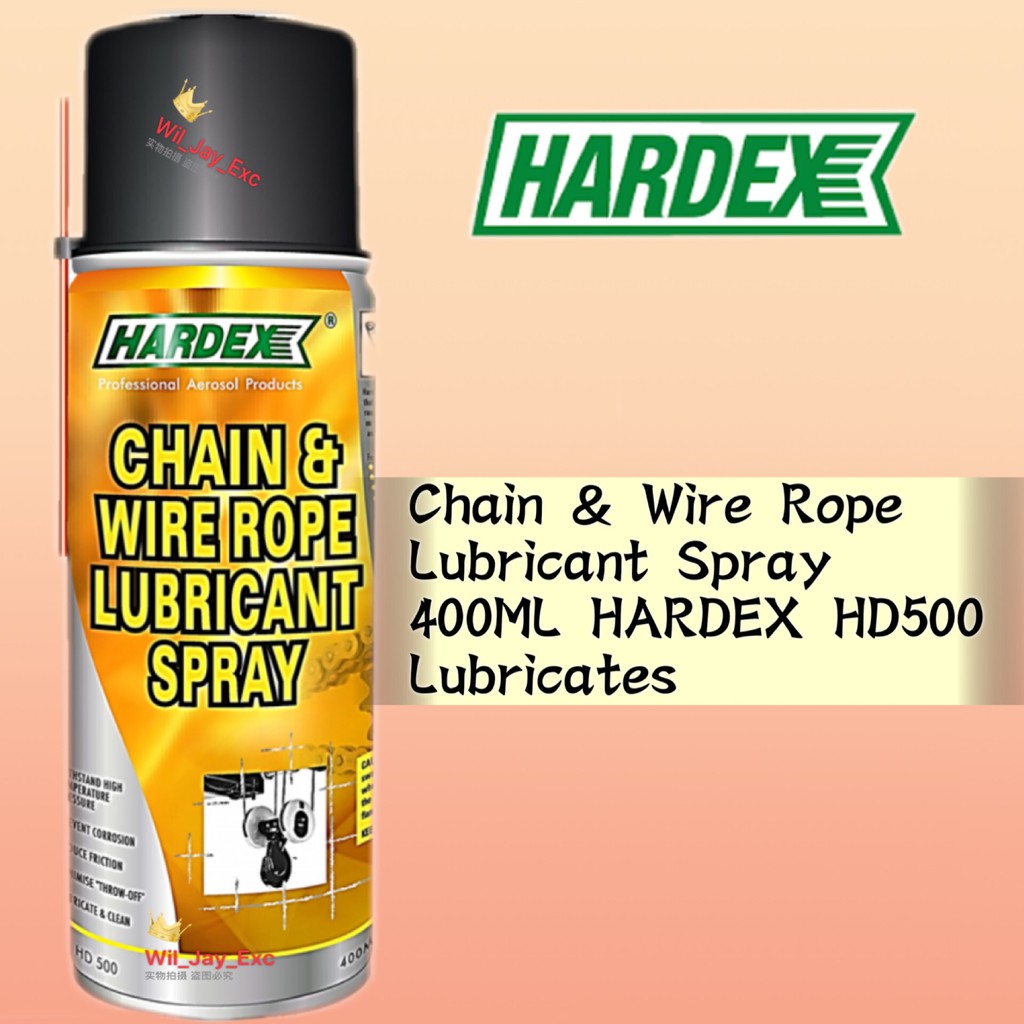 HARDEX HD500 CHAIN & WIRE ROPE LUBRICANT SPRAY 400ML HD500 BLACK ...