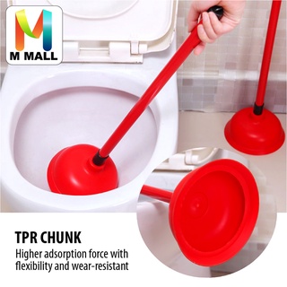 M MALL RED Rubber Toilet Plunger Pump Tandas Sumbat Pressure Suction ...