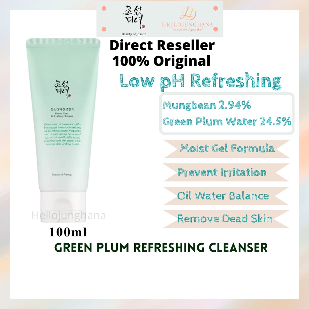 BEAUTY OF JOSEON Green Plum Refreshing Cleanser 100ml Low pH / Moisture ...