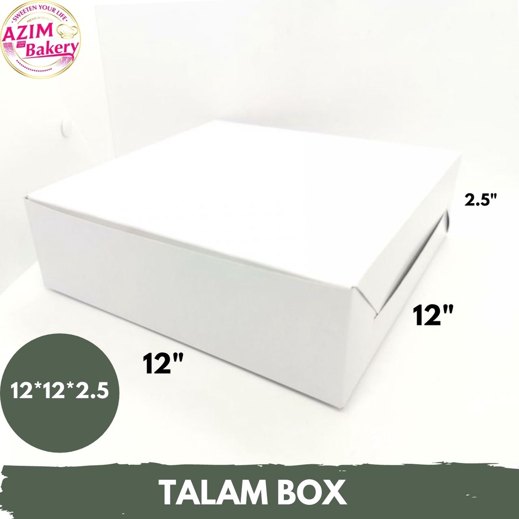 Talam Box 12X12X2.5 3Pcs Kotak Kuih Talam | Kotak Kuih Lapis | Kotak ...