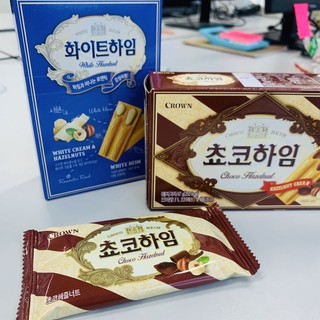 Korea Crown Hazelnut Heim Choco White Cream Wafer Stick 韩国皇冠榛果巧克力酱威化饼条 ...