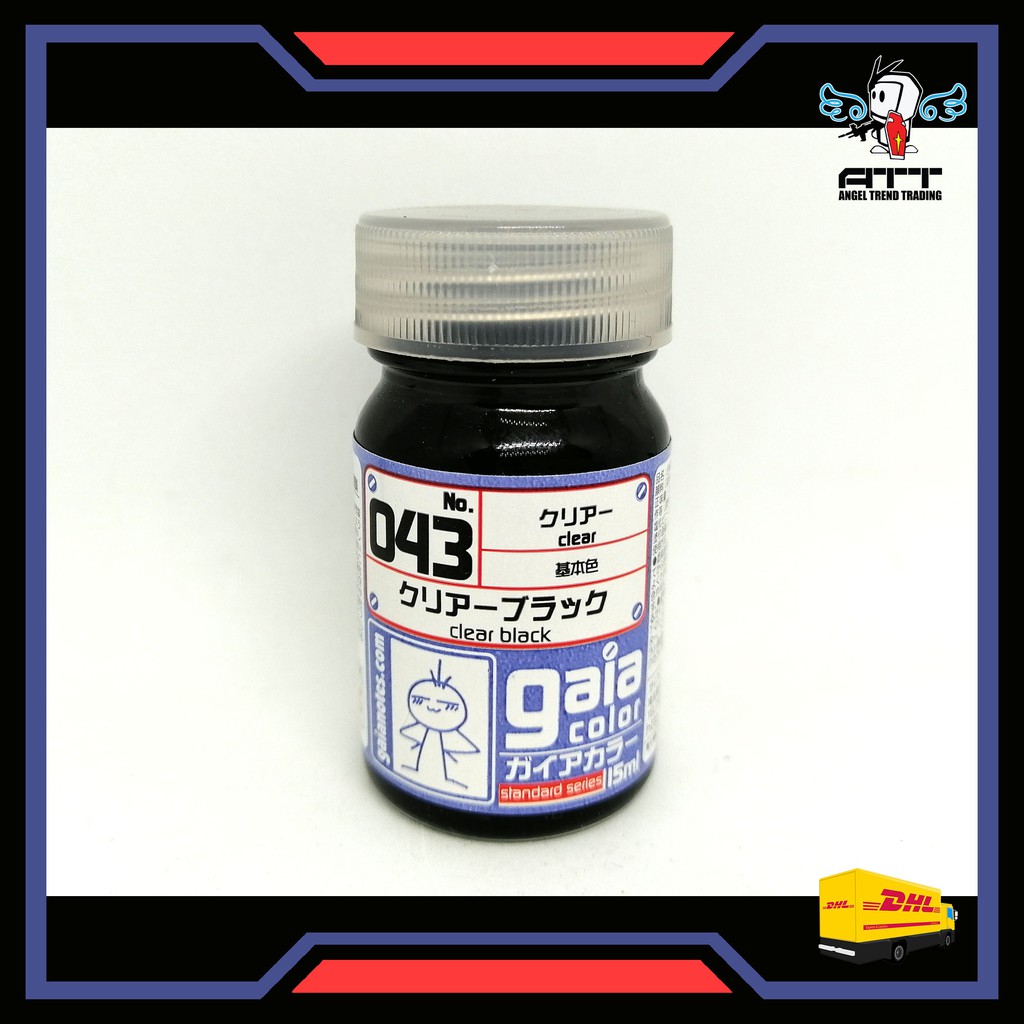 GAIA COLOR NO.043 CLEAR BLACK 15ML (Gunpla Gundam Paint Model Kit Tools ...