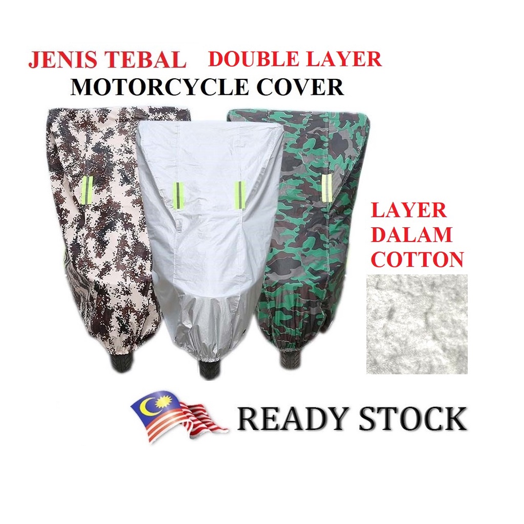 WATERPROOF MOTORCYCLE COVER MOTOR PROTECTOR PROTECTION SARUNG PENUTUP ...
