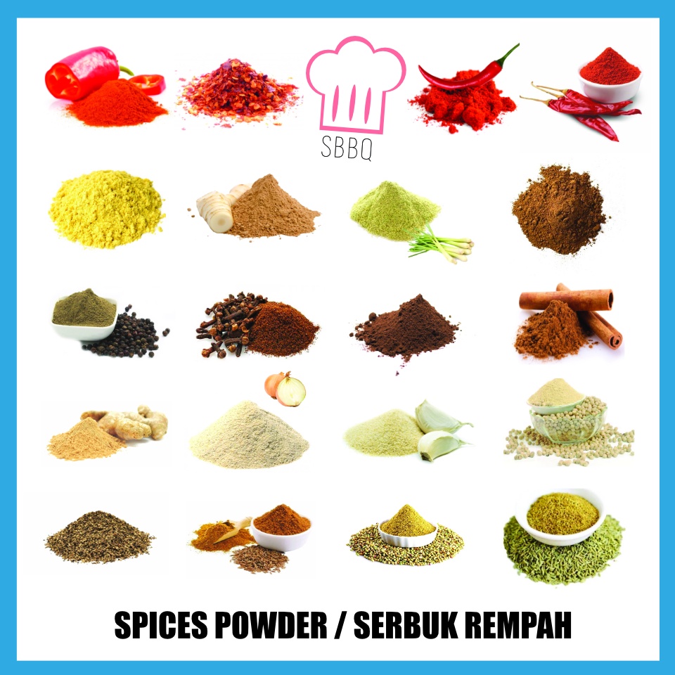 100G ASSORTED SPICE POWDERS | SERBUK REMPAH | GARLIC | PAPRIKA | ONION ...