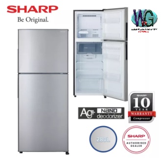 Sharp 280 Litre 2 Door No Frost Refrigerator/Fridge SJ285MSS With 10 ...