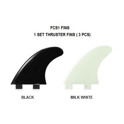 Basic Surfboard fins thruster (3pcs) - FCS1/FUTURES - Milky White ...