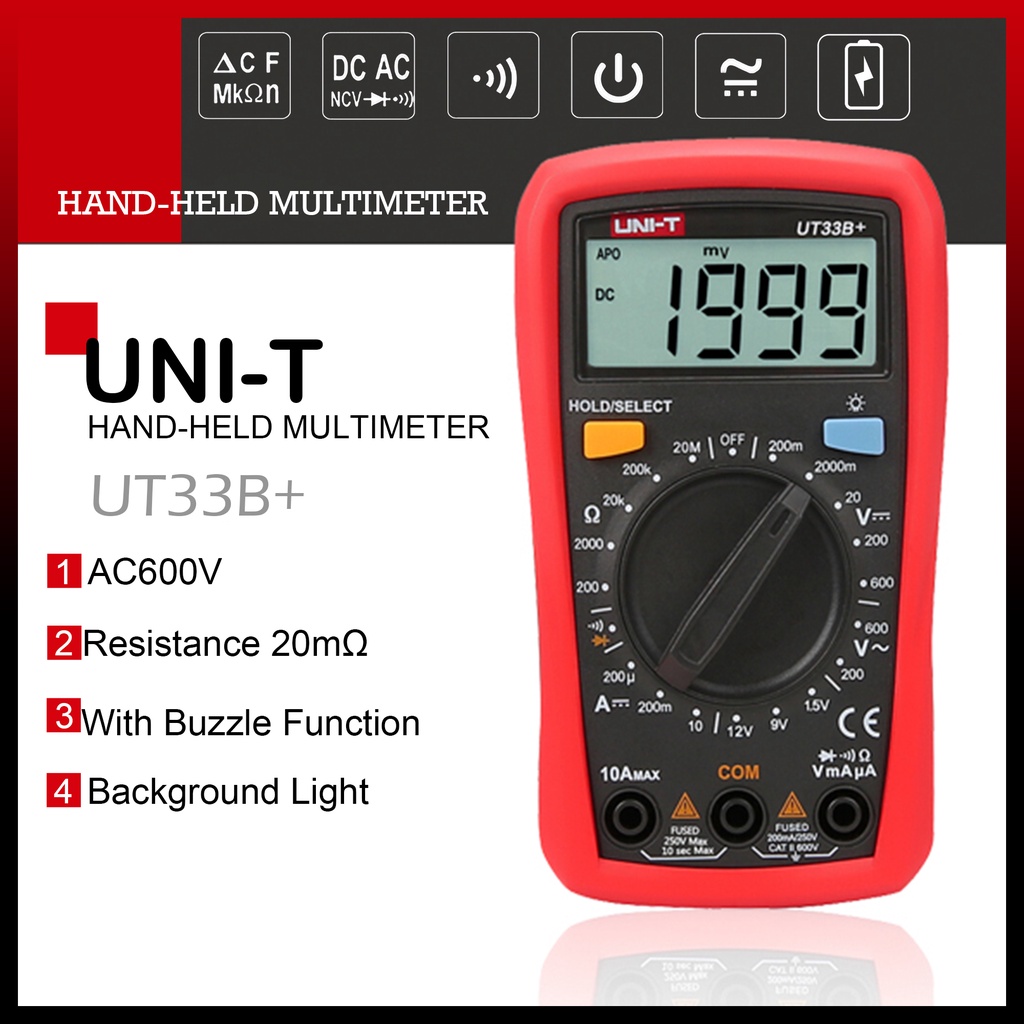 Digital Multimeter Palm Size UNI-T UT33B+ | Shopee Malaysia