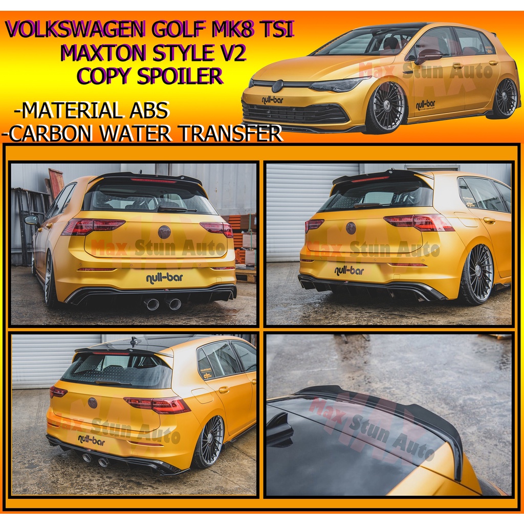 VOLKSWAGEN GOLF MK8 TSI/R LINE MAXTON V2 STYLE SPOILER (MAXTON V2) REAR ...