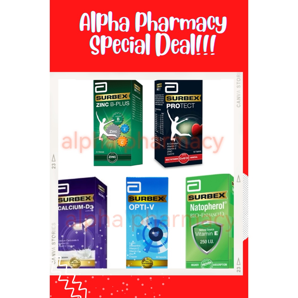 Abbott Surbex Vitamins Supplement | Bio-Enhanced Vit-E 250iu | 60s ...