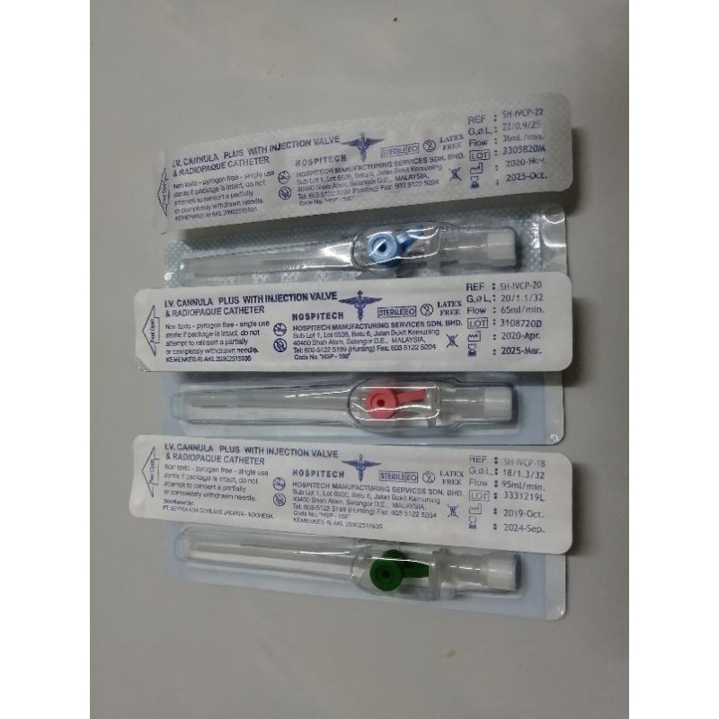 HOSPITECH IV CANNULA BRANULA PLUS (SIZE18G/20G/22G/24G) 10 PCS | Shopee ...