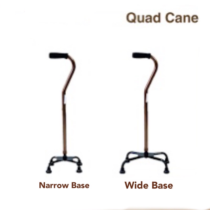 Quad Cane Walking Stick - Anti Slip (Wide / Narrow Base) | Shopee Malaysia