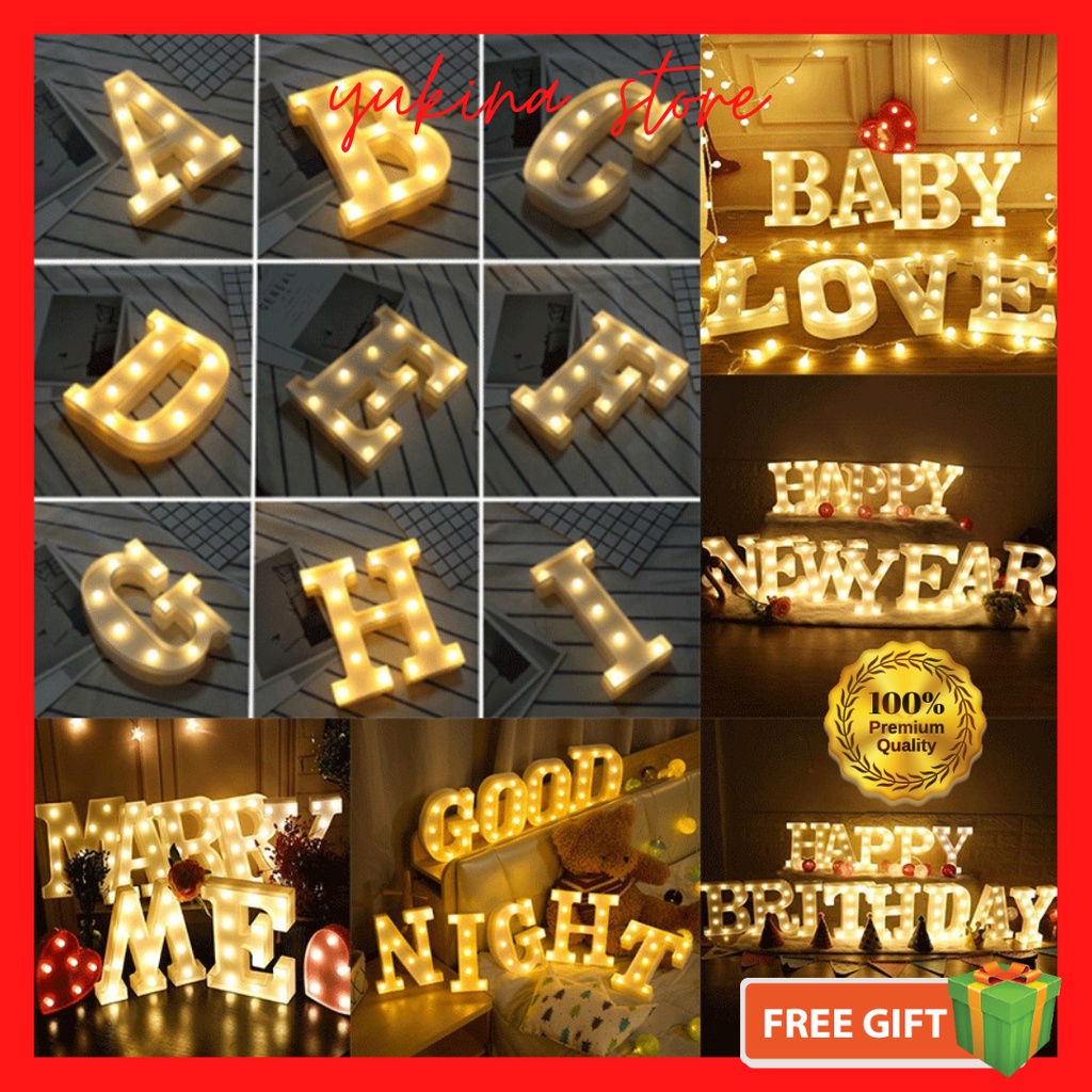 LED Night Lamp Light Alphabet / LED English Letter Alphabet Light Lamp ...