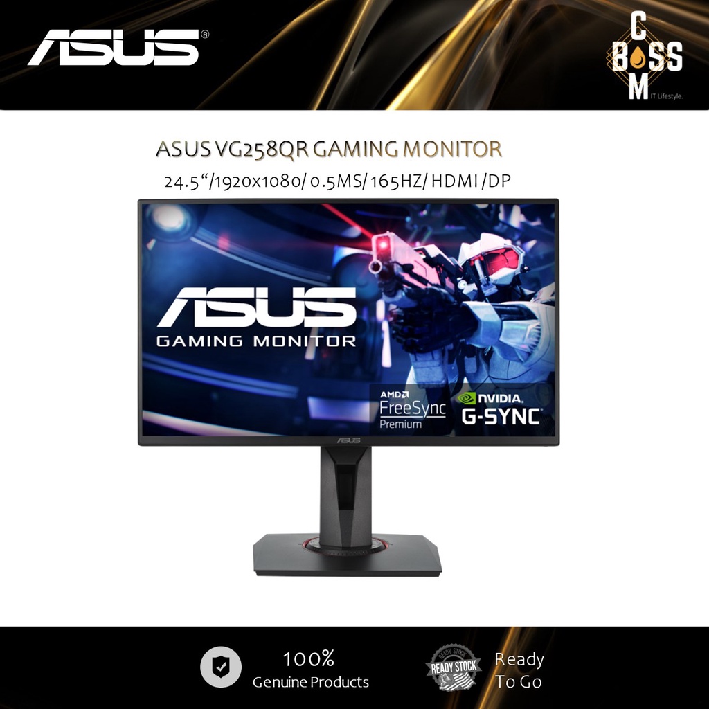 *ORIGINAL*ASUS VG258QR GAMING MONITOR (24.5"1920x1080 0.5MS 165HZ HD MI ...
