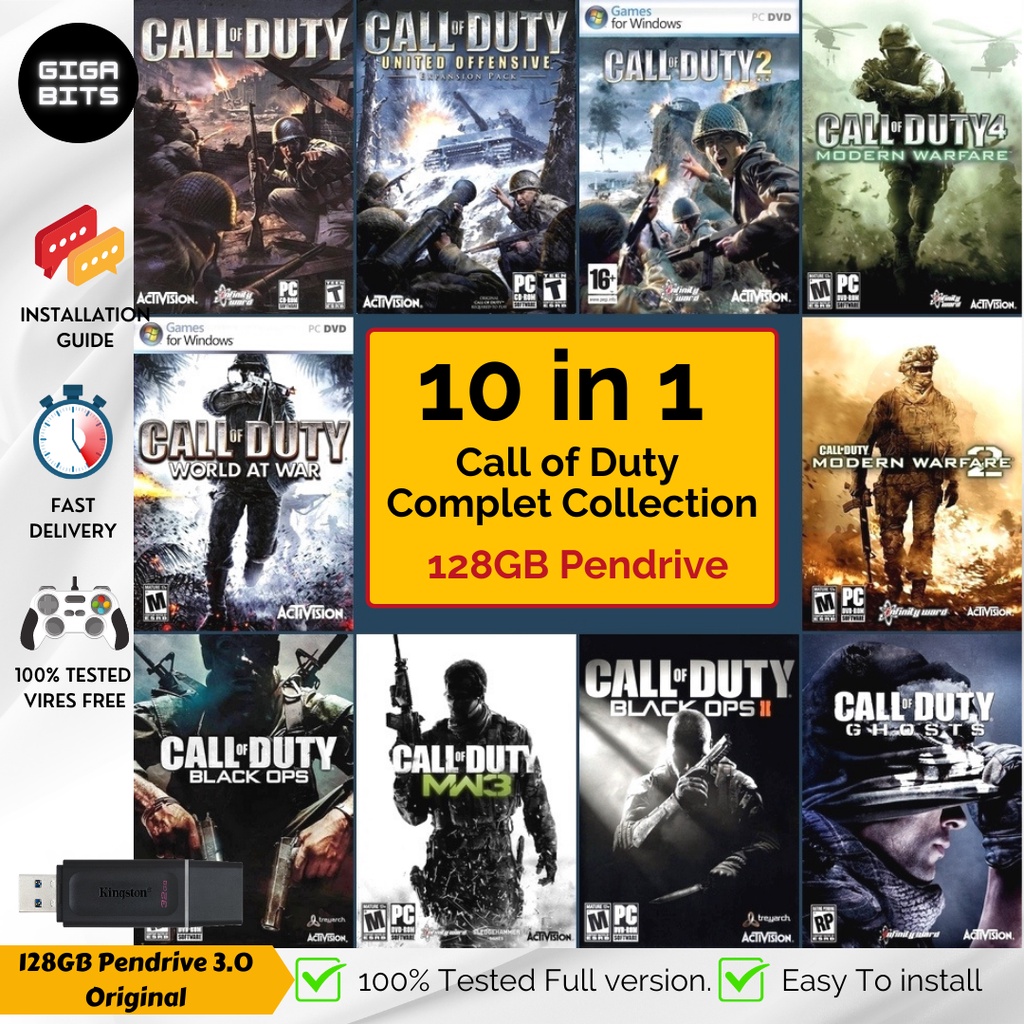 Call of duty full collection in |128gb original pendrive full package ...