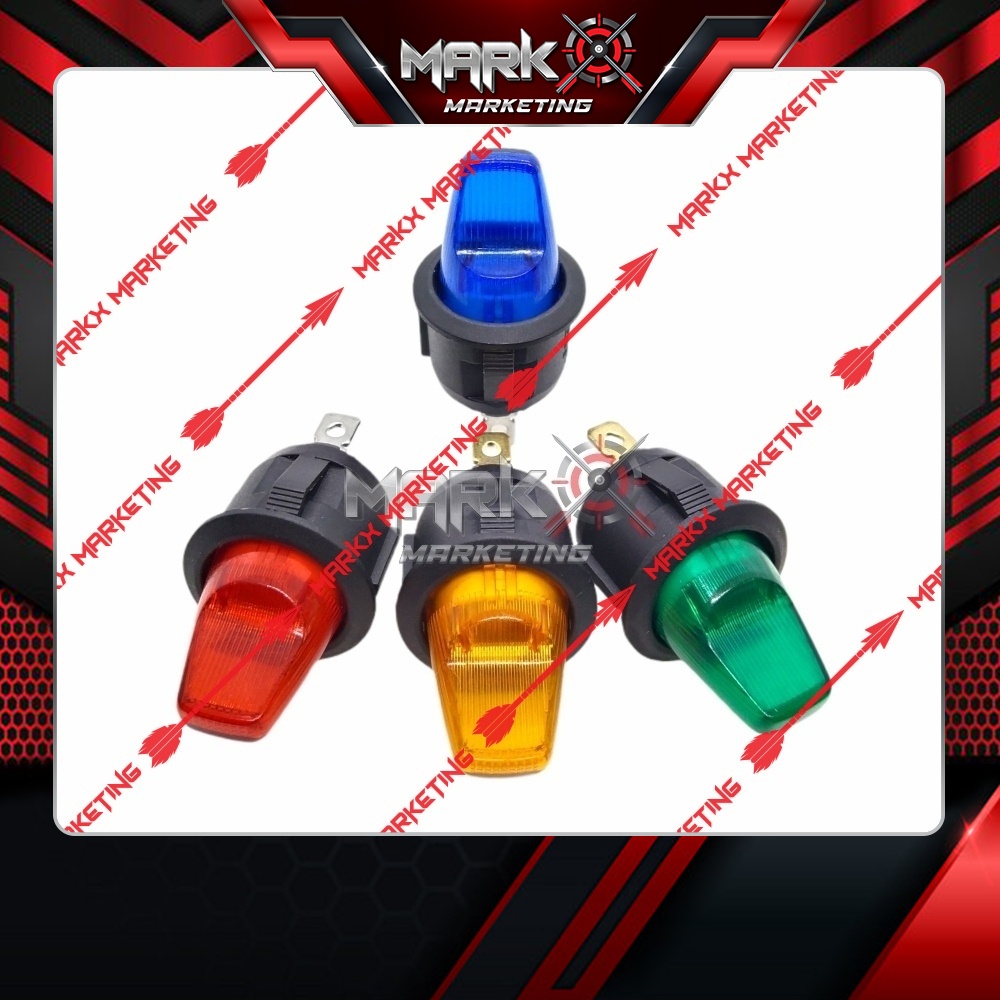 Pilot Style Car Racing LED 3 PIN SPST Panel Mount Rocker Toggle ON OFF ...