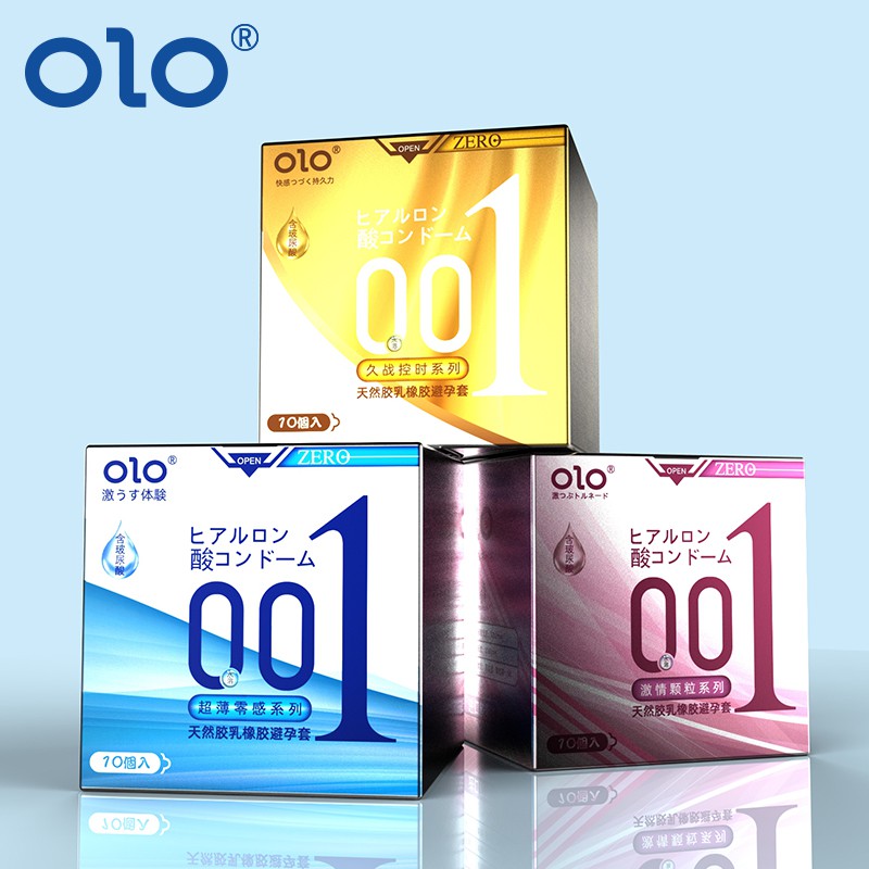 Olo 001 Condom Classic Ultra Thin Anatomic Long Lasting Dotted