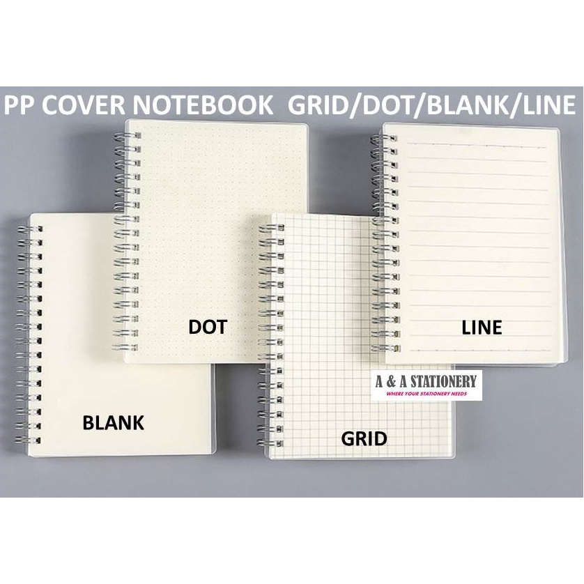 PP Cover Notebook A6/A5/B5 Size Grid / Dot / Blank / Line 1pcs | Shopee Malaysia