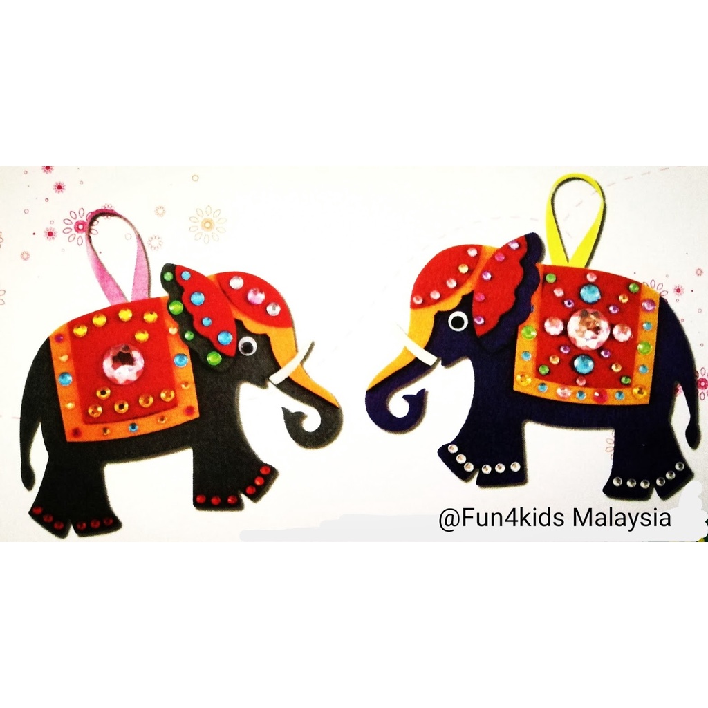 Preschool Deepavali Crafts | DIY Felt Elephant Hanging Display Craft ...