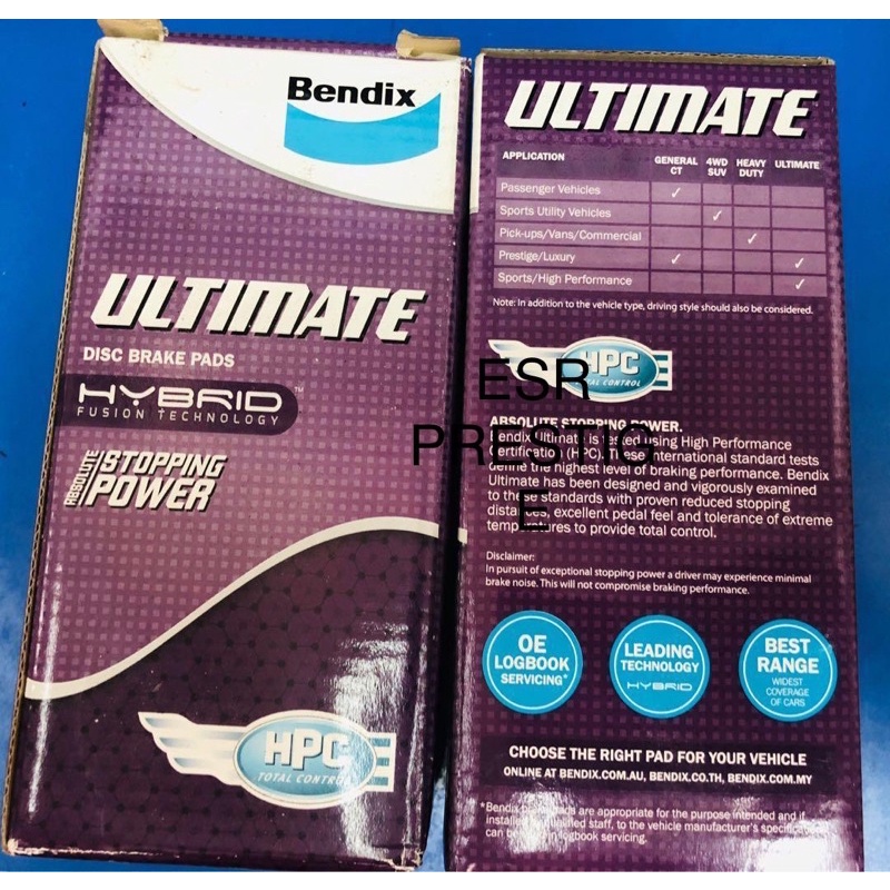 Toyota Estima ACR50 Vellfire ANH20 brake pad front Bendix Ultimate ...