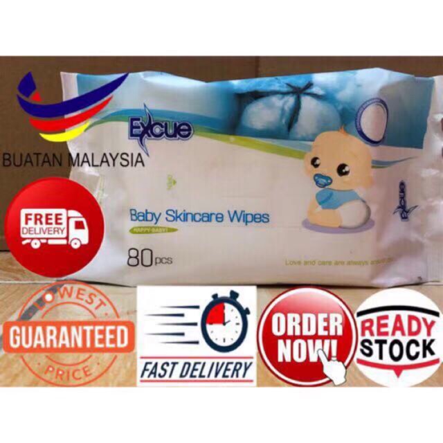 Excue Baby Hand & Mouth Wipes Wet Tissue 80’S【Ready Stock】Fast Delivery ...