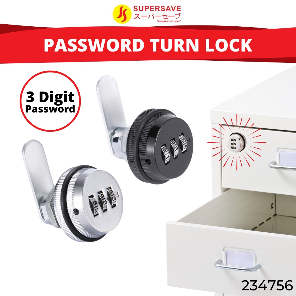 SUPERSAVE 3 Digit Password Combination Lock Keyless Mechanical Locks ...